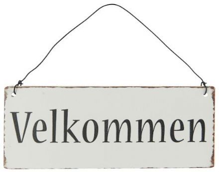 Velkommen skilt, - metal - 7*15 cm. - Dekorationsting | Hilmars ...